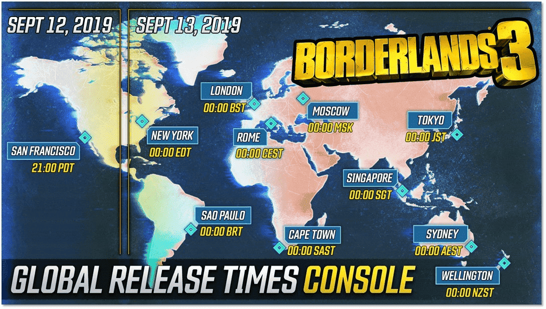 Borderlands 3 - When Can You Play? Learn The Launch Times For All ...